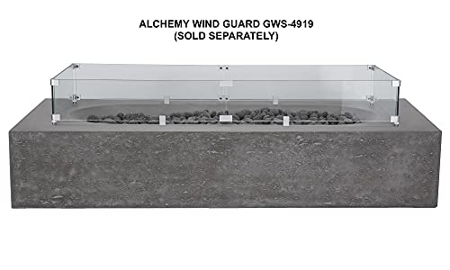 Pyromania Alchemy Outdoor Concrete Fire Pit Table, 60 x 30 Inches - Natural Gas Model in Charcoal Gray Color