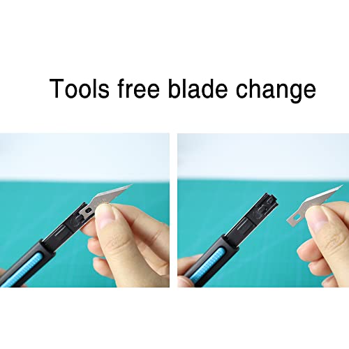 Nova Precision Craft & Hobby Knife, Premium Safety Cutter for Trimming, Vinyl Weeding and Art, Innovative Flat Design for a Better Use, Retractable #11 Fine Point Blade, Super Slim and Safe