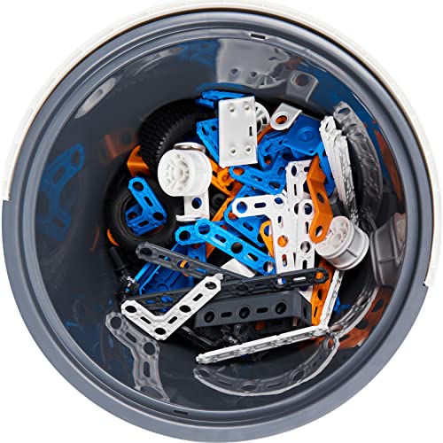 Meccano Junior, 150 pcs Bucket STEAM Model Building Kit for Open-Ended Play, Grey