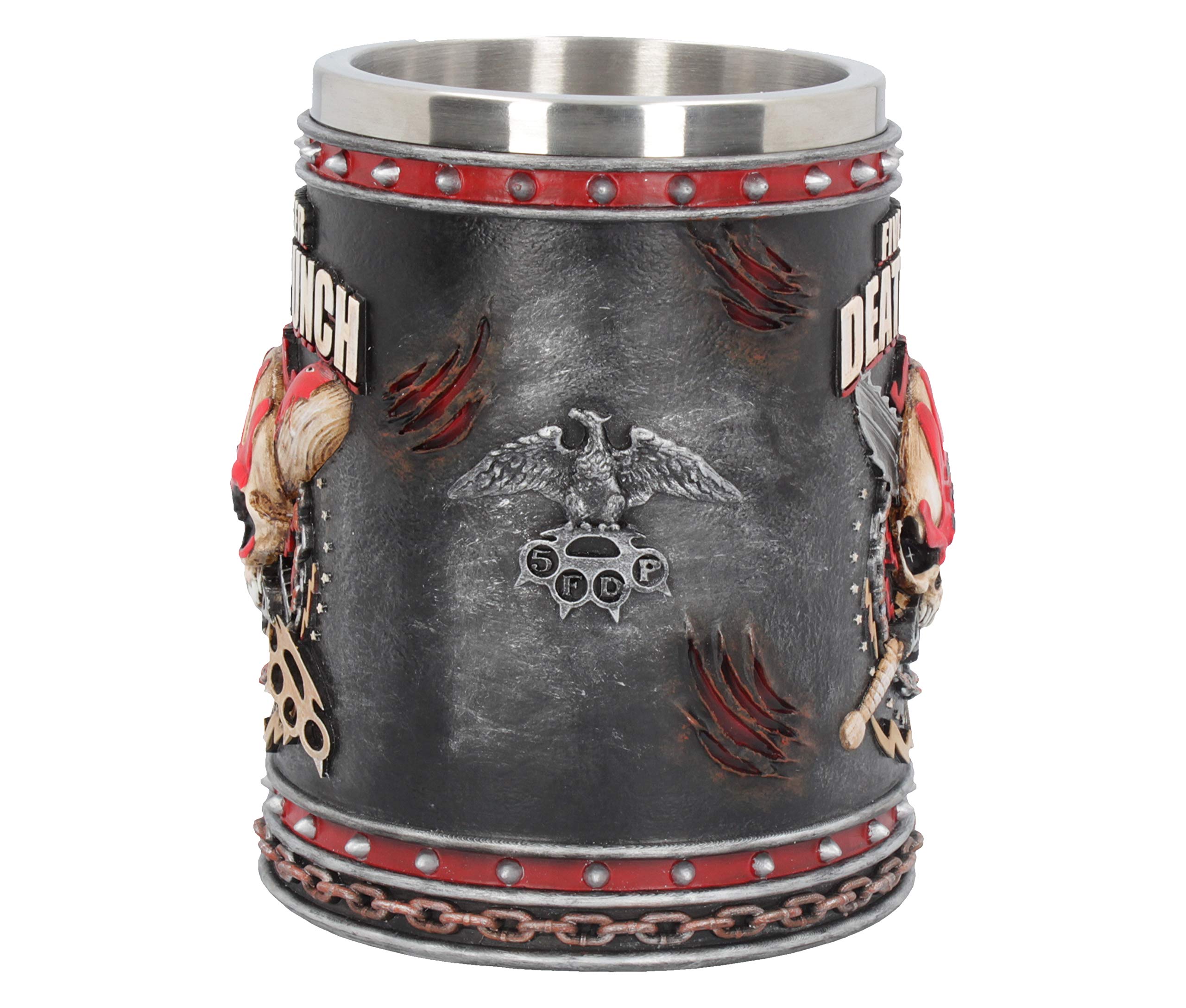 Nemesis Now B4654N9 Five Finger Death Punch Tankard 15cm, Resin w/Stainless Steel Insert, Black