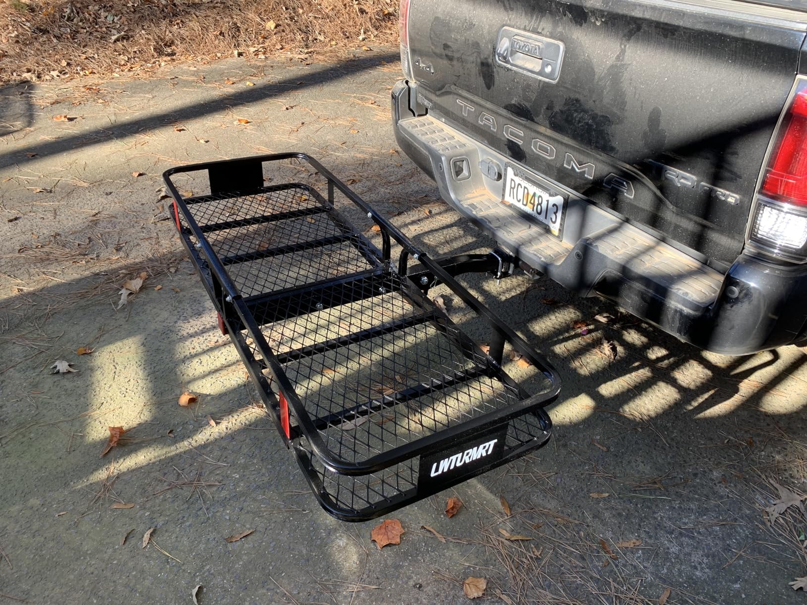 LWTURMRT 60"X21.6"X6" Hitch Cargo Carrier with Waterproof Cargo Bag(58"X20"X24"), Rust Resistant Baking Paint and Alloy Steel Material