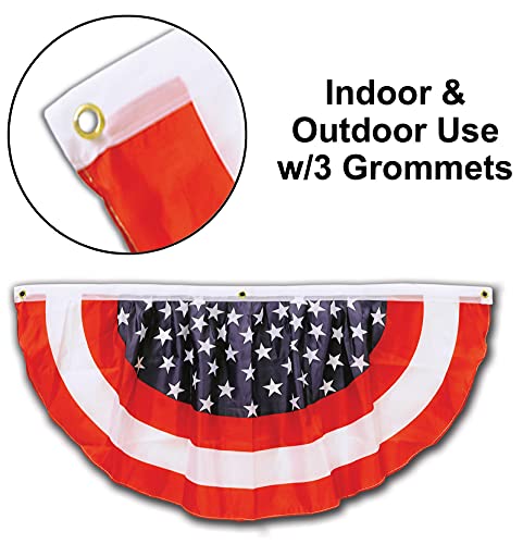 Beistle 54991-RWB Stars and Stripes Fabric Bunting, 4-Feet, Pkg of 1, Red/White/Blue