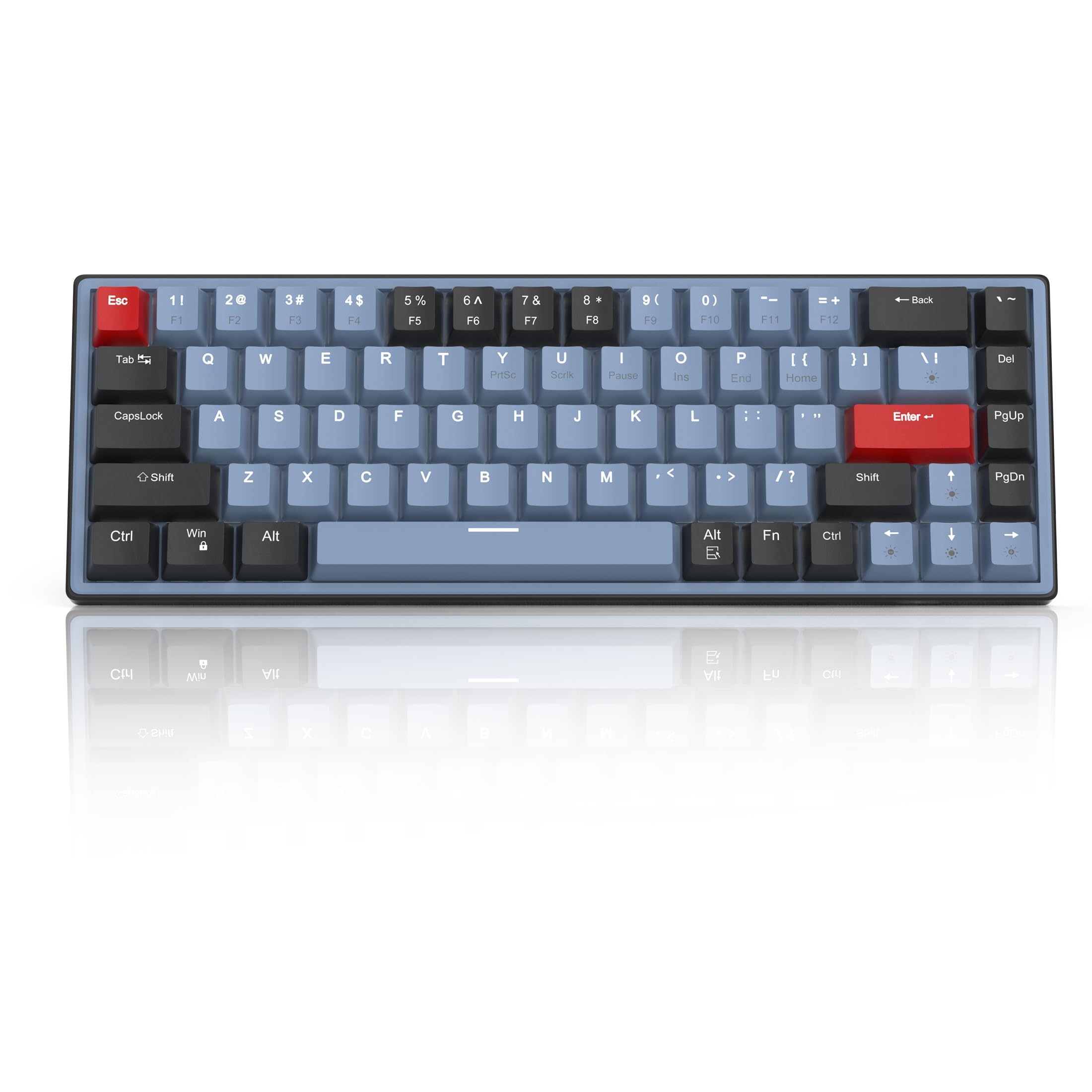 MageGee 60% Mechanical Gaming Keyboard, 68 Keys Compact Blue LED Backlit Gaming Keyboard, SKY68 Wired Ergonomic Mini Office Keyboard for Windows PC Gamer (Brown Switch, Black & Blue)