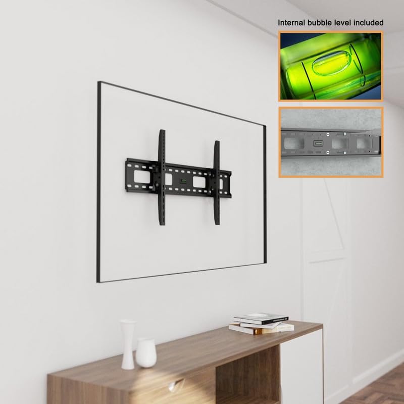 Ultra Slim Flat TV Wall Mount Bracket for LG OLED55B2PUA 55" B2 Smart OLED 4K UHD TV Low 1.4" Profile Design, Heavy Duty Steel, Flush to Wall, Simple Install