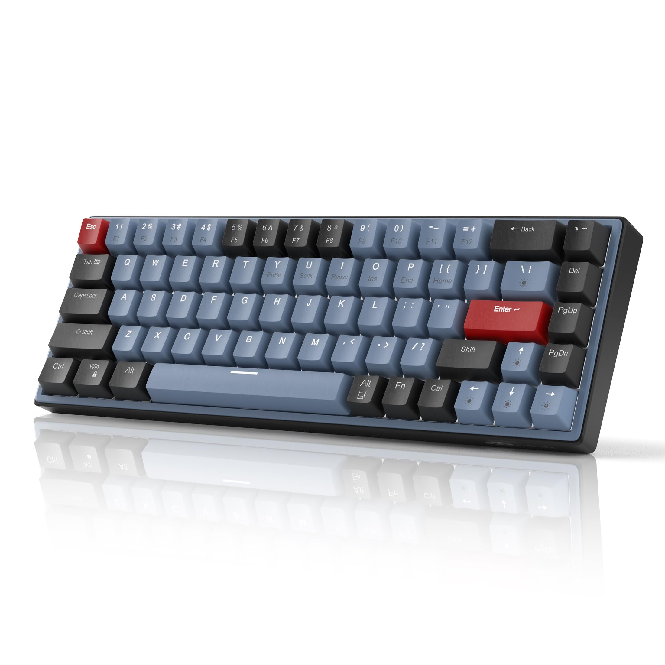 MageGee 60% Mechanical Gaming Keyboard, 68 Keys Compact Blue LED Backlit Gaming Keyboard, SKY68 Wired Ergonomic Mini Office Keyboard for Windows PC Gamer (Brown Switch, Black & Blue)