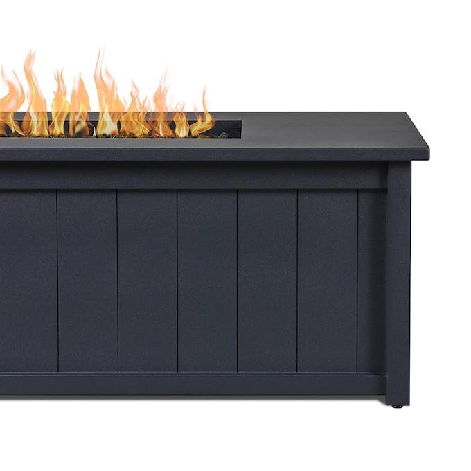 Lakeview Landon Bay 70 Inch Rectangle Metal Natural Gas Fire Pit Table with Hidden Tank (Ships as Propane w NG Conversion Kit) - SC-13042NG-CHRC