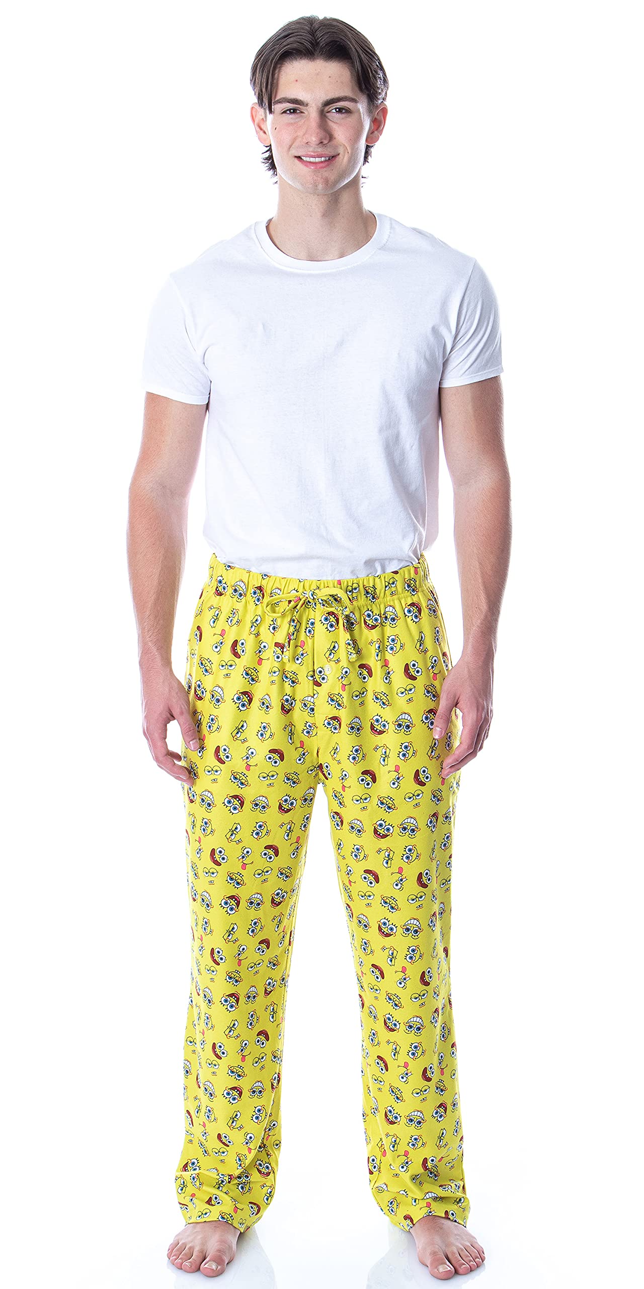 Nickelodeon Men's Spongebob Squarepants Face Expressions Loungewear Pajama Pants (X-Large) Yellow