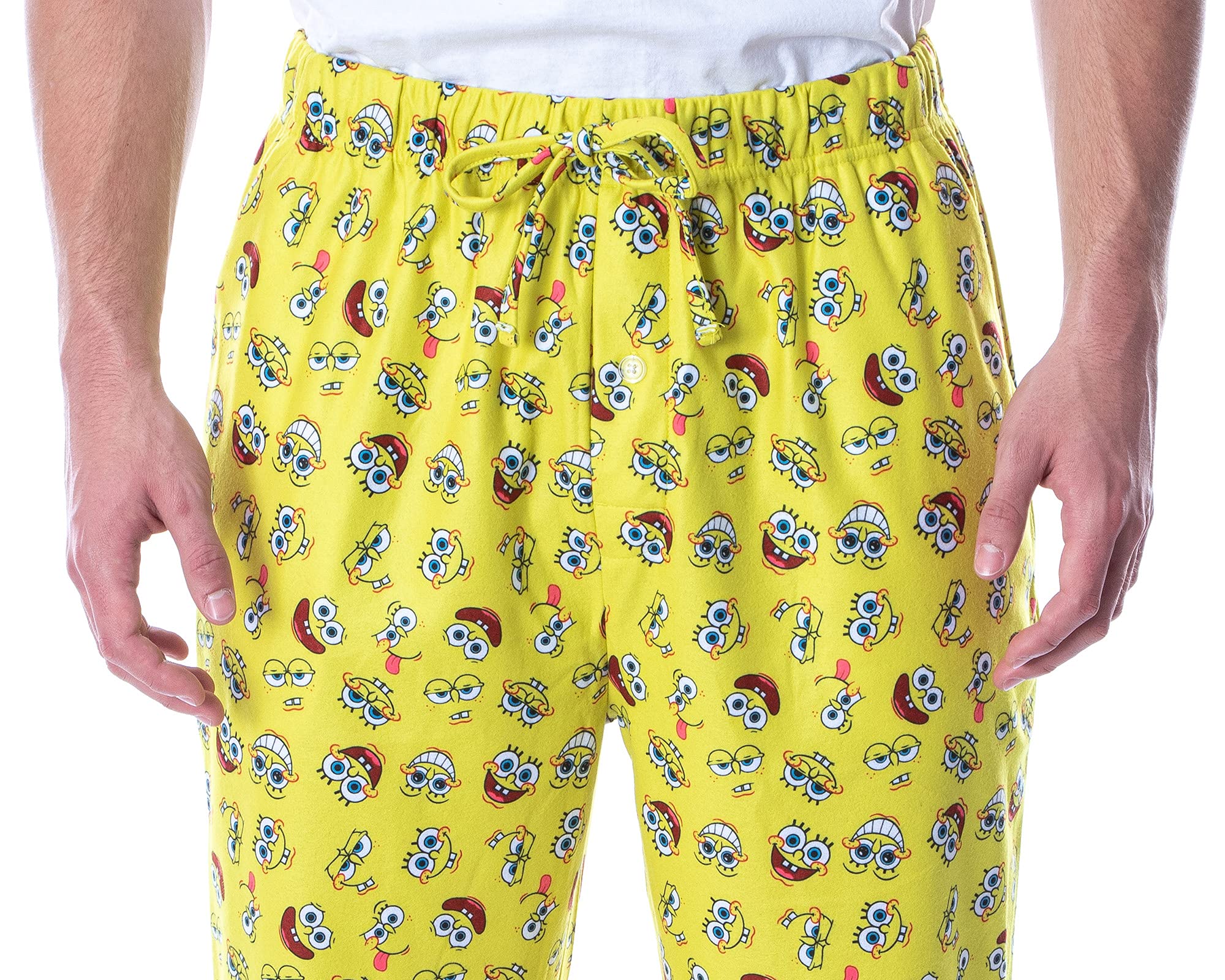 Nickelodeon Men's Spongebob Squarepants Face Expressions Loungewear Pajama Pants (X-Large) Yellow