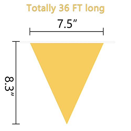 11M/36FT Orange Fall Party Banner Decor Fabric Triangle Pennant Flag Autumn Halloween Thanksgiving Bunting Garland Streamer Orange Cloth Outdoor Garden Hanging Banner