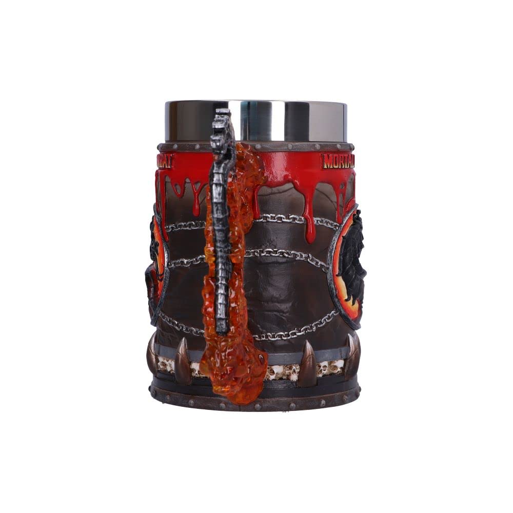 Nemesis Now Video Game Merch Tankard, Hand-Painted Resin Beer Mug, Stainless Steel Removable Insert, Gamer Gifts, 15.5cm - Mortal Kombat