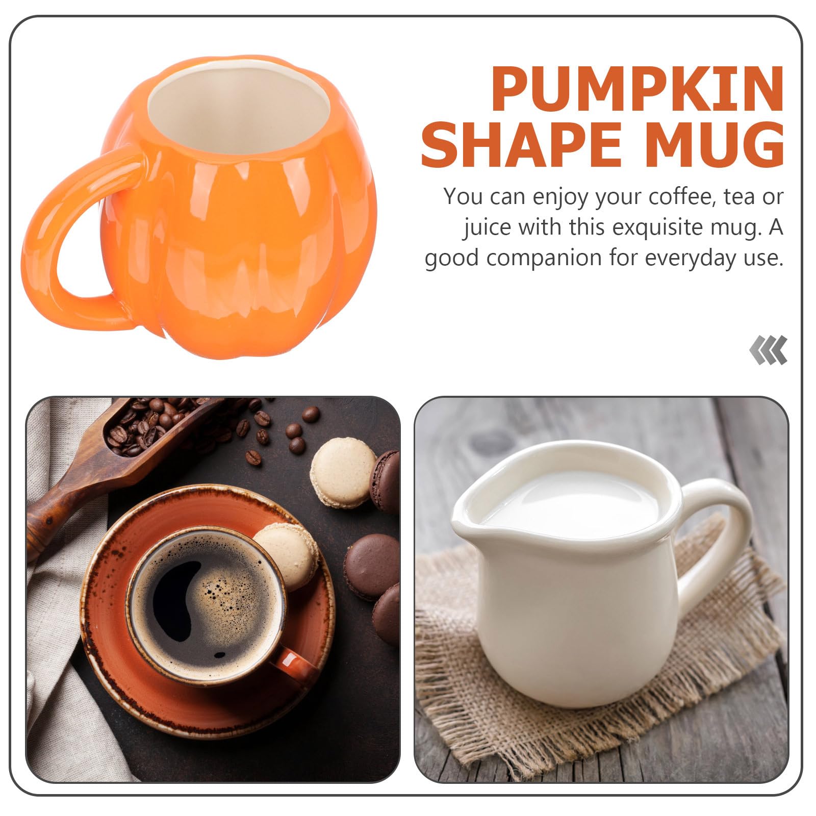 2PCS Halloween Pumpkin Coffee Mug: Ceramic Pumpkin Cup Fall Coffee Cup Camp Mug Campfire Mug Thanksgiving Ceramic Cup for Home Women Men Mom Dad(500ml)