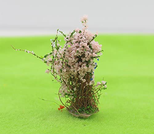 Warmtree 8 Pcs DIY Miniature Colorful Flower Cluster Miniature Shrubs Bushes Static Grass Tufts for Train Landscape Railroad Scenery Sand Military Layout Model Miniature Bases and Dioramas