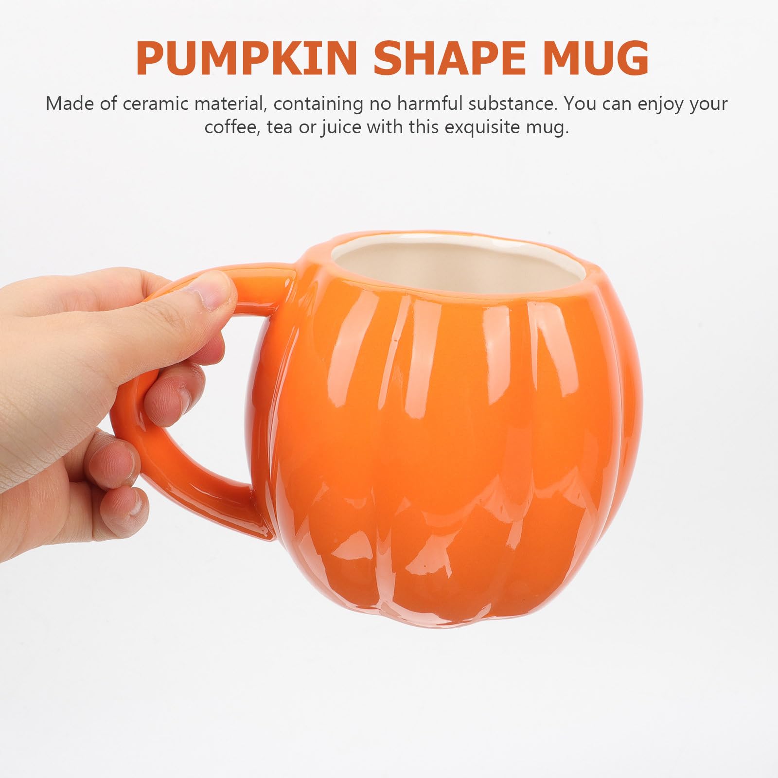 2PCS Halloween Pumpkin Coffee Mug: Ceramic Pumpkin Cup Fall Coffee Cup Camp Mug Campfire Mug Thanksgiving Ceramic Cup for Home Women Men Mom Dad(500ml)
