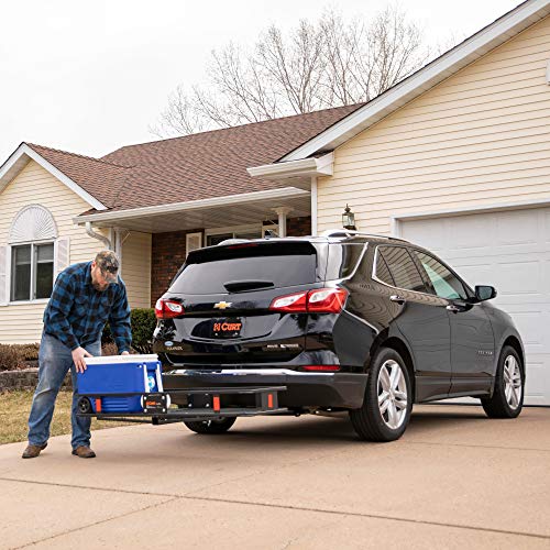 CURT 18153 60 x 24-Inch Basket Hitch Cargo Carrier, 500 lbs Capacity, Black Steel, 2-In Folding Shank