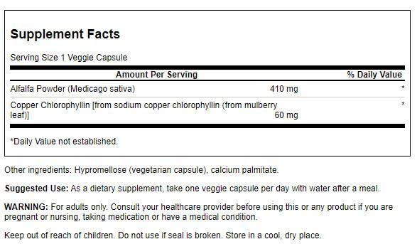 Swanson Chlorophyll 60 Milligrams 300 Veg Capsules (3 Pack)