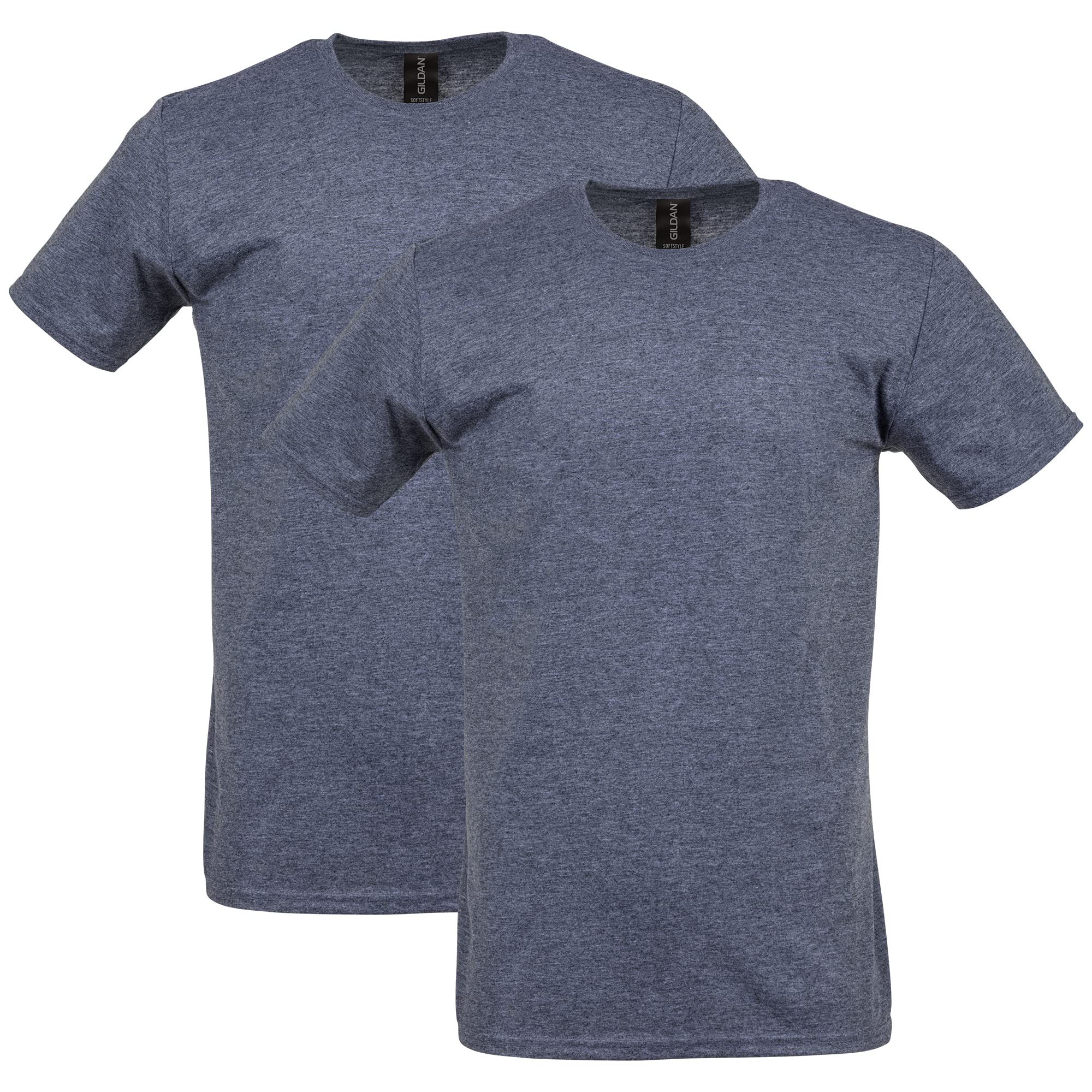 Gildan Adult Softstyle Cotton T-Shirt, Style G64000, Multipack, Dark Heather (2-Pack), Medium