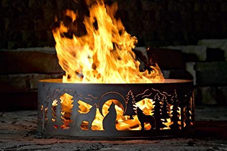 48 Inch Fire Ring - Wolves Steel Fire Pit