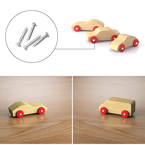 4 Pieces Derby Car Machined PRO Polished Speed Axles, 304 Stainless Steel Axles with 2 Grooves and Beveled Head Minimizes Friction to Get The Fastest Axle