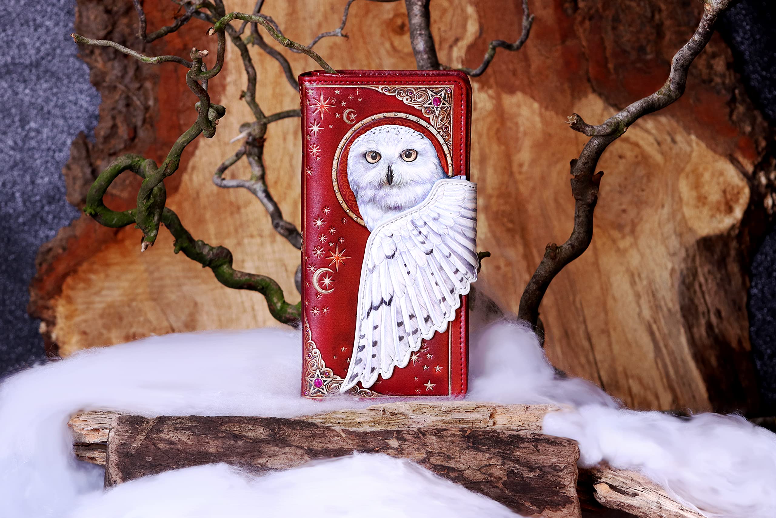 Nemesis Now Embossed Purse, Gothic Wallet, 18.5cm - Snowy Owl
