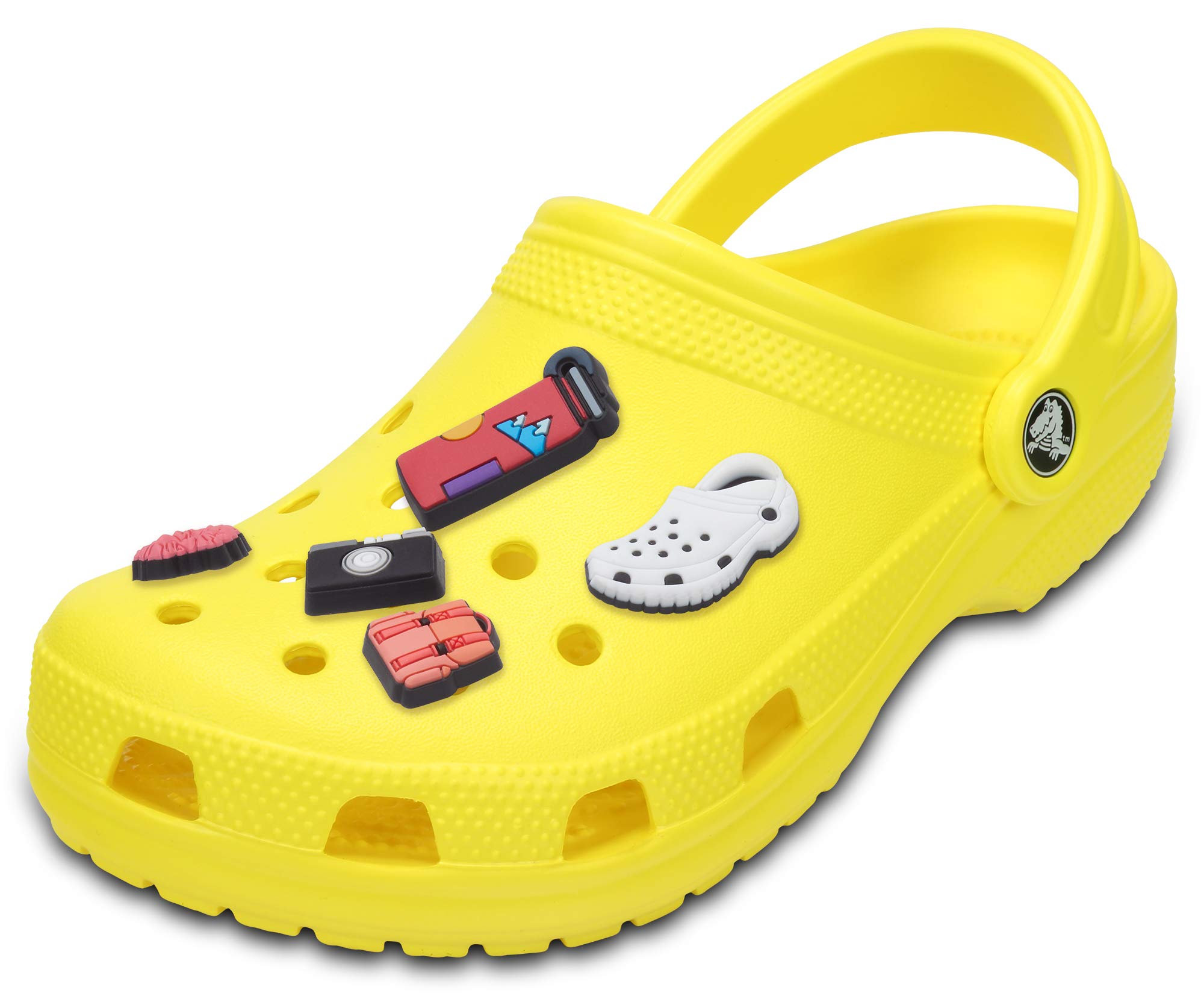 Crocs Unisex-Adult Classic Clog w/Jibbitz Charms 5-Packs for Her, Lemon Vacay Girls, 9 Women/7 Men