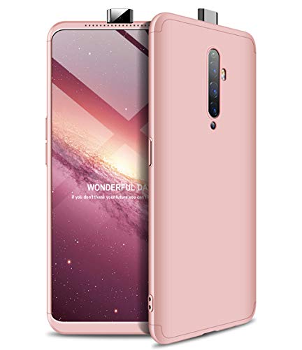 ZSCHAO Case for Oppo Reno2 Z - 360 Degree Ultra Slim Anti-Shock with Tempered Glass - Matte, Pink Gold, Shock-Absorbent, Anti-Slip