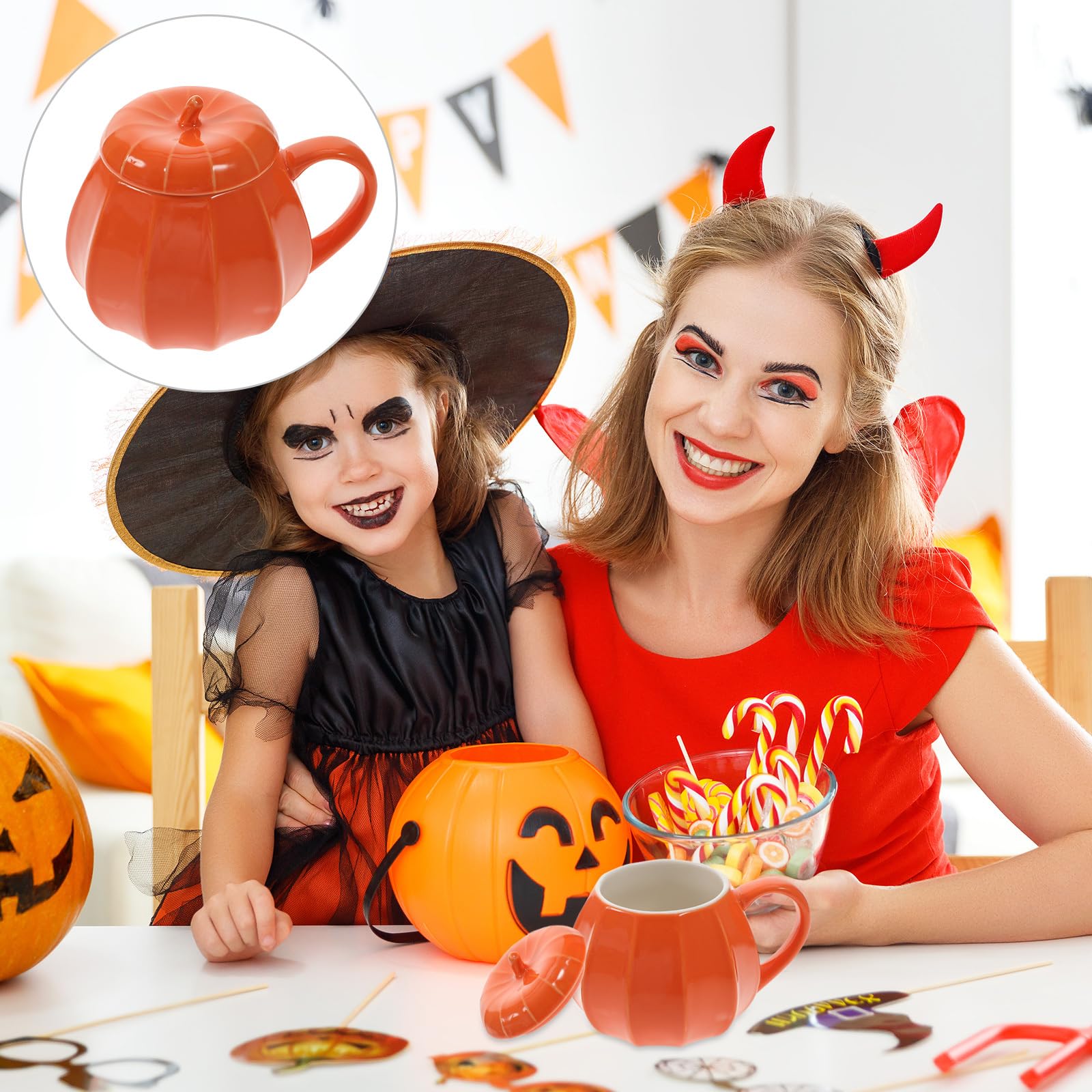 Cabilock Halloween Pumpkin Mug Fall Mug: Funny Halloween Coffee Mug Ceramic Tea CupCute Halloween Water Cups Fall Drinkware Accessories for Women Her Sister Mom Dad
