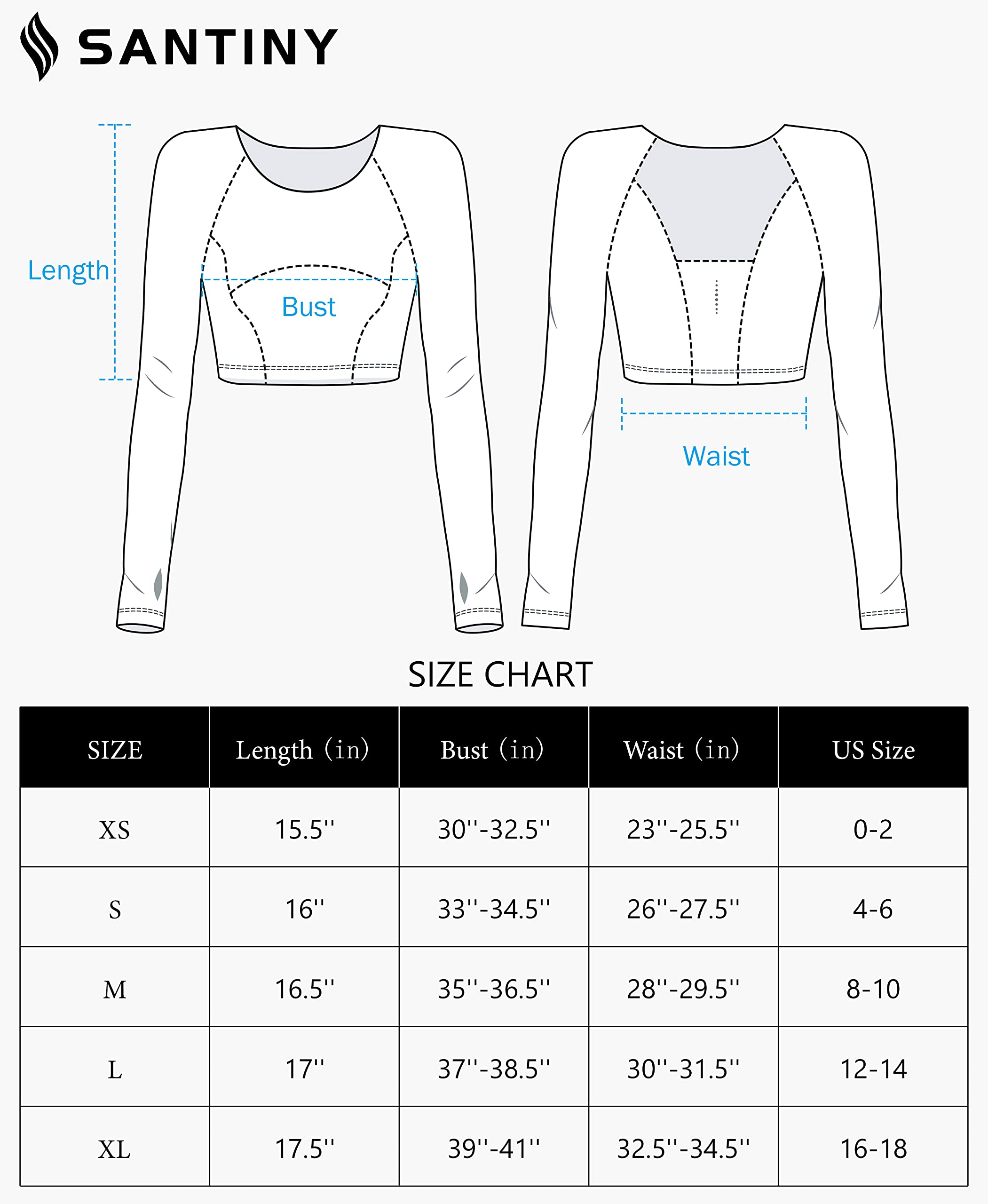 SANTINY Women's Long Sleeve Crop Workout Tops Slim Fit Gym Yoga Running Shirts for Women(Black_L)