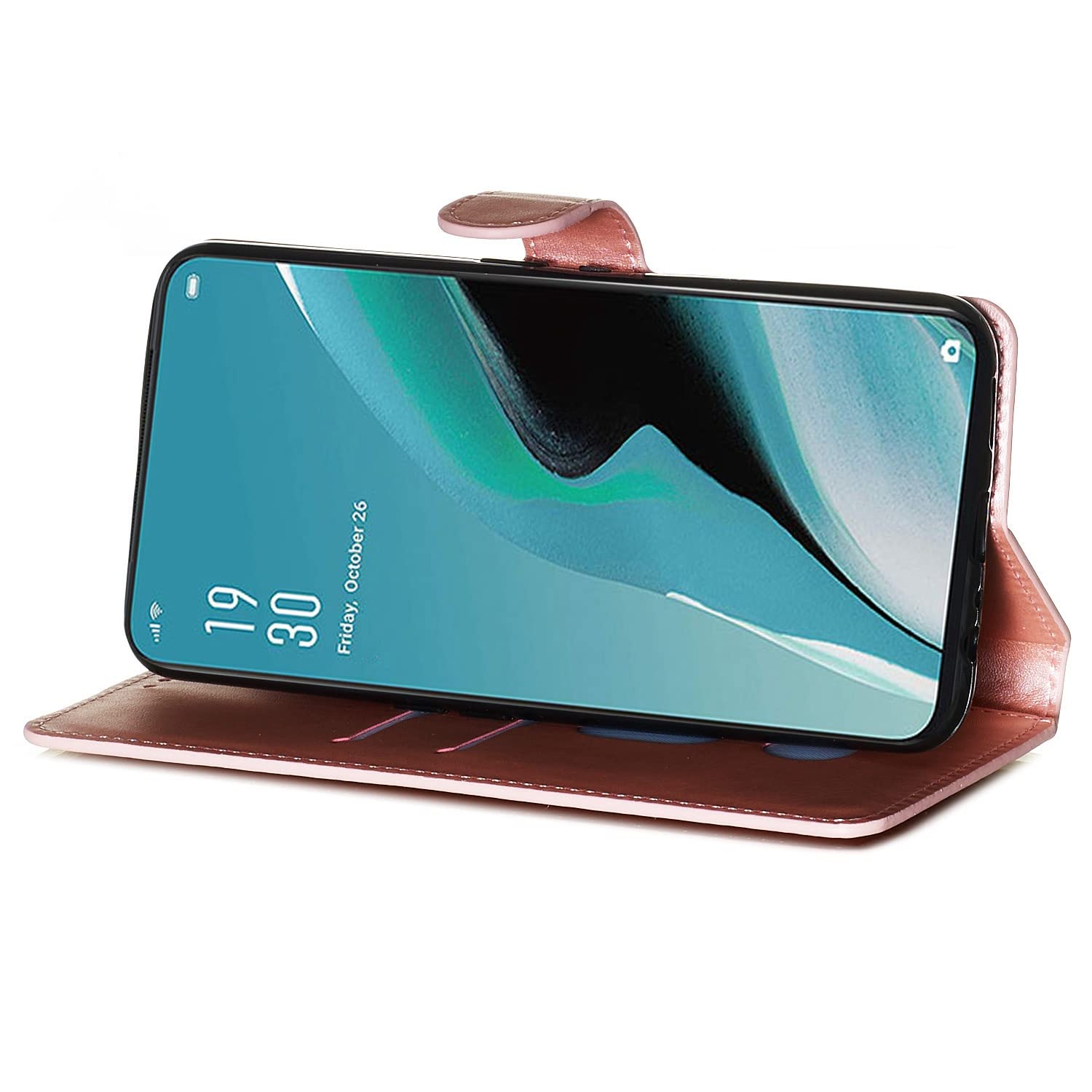 Case for Oppo Reno2 Z Wallet Case,with Card Holder Kickstand Magnetic Closure PU Leather Flip Case Cover for Oppo Reno2 Z 6.53" -Rose Gold