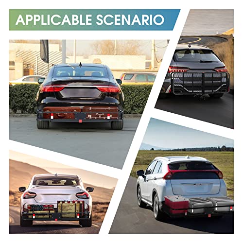 KAIZONPOT 60" x 24" x 6" Trailer Hitch Cargo Carrier Hitch Mount Folding Vehicle Cargo Basket 550lb Capacity Hitch Cargo Racks for Car