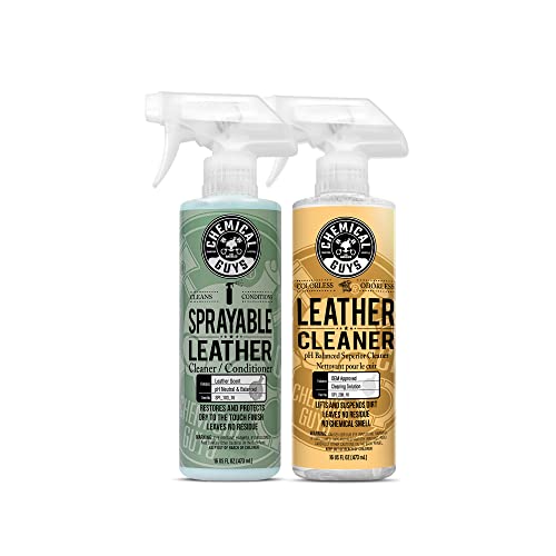 Chemical Guys Sprayable Leather Cleaner & Conditioner 16 oz Bundle (2) 16 oz. Bottles for Heated/Cooled/Vented Leather Seats