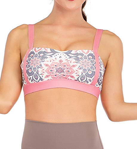 Chisportate Women's Sports Bra Medium Impact Padded Bra Comfort Yoga Bra Workout Tops for Running Gym Activewear
