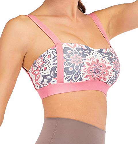 Chisportate Women's Sports Bra Medium Impact Padded Bra Comfort Yoga Bra Workout Tops for Running Gym Activewear