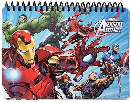Marvel Avengers Metal Tin Pencil Case, Notebook and 4 Superhero Pens Set- Marvel Avengers Spiral Notebook, Hard Back, Iron Man, Captain America, Thor, Hulk and Black Widow School Supplies Accessories