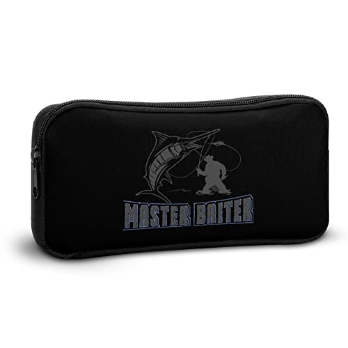 Master Baiter Fishing Lover Large Pencil Case Minimalist Pen Pouch Portable Makeup Bag for Middle High College Office School