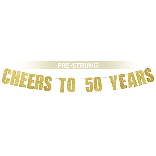 Pre-Strung 50th Birthday Banner - Over the Hill 50th Birthday Decorations Men , 50 Birthday Supplies , 50 Year Old Birthday Decor , Cheers to 50 Years Bday Party Decorations - By Prazoli