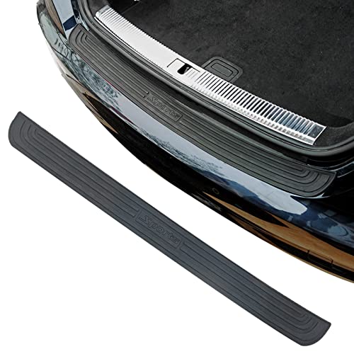 Ajxn 1 PC Car Rear Bumper Protector 35"*2.75", Car/SUV Universal Rubber Anti-Scratch Trunk Exterior Accessories(Black #1)