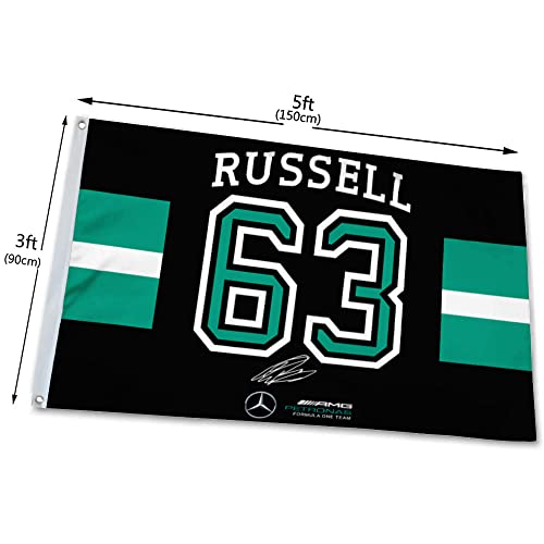 Bayyon Formula one F1 George Russell #63 Flag Banner 3x5Feet for Car Fans with Brass Grommets