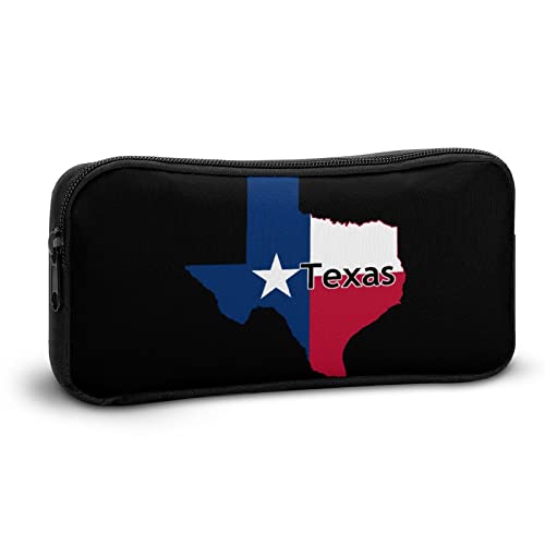 Texas Flag Pencil Case Stationery Pen Pouch Portable Makeup Storage Bag Organizer Gift