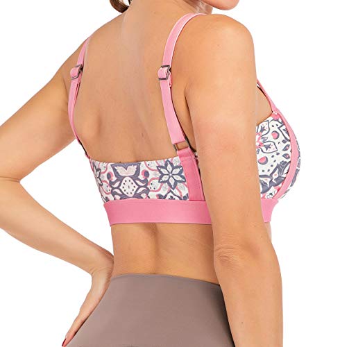 Chisportate Women's Sports Bra Medium Impact Padded Bra Comfort Yoga Bra Workout Tops for Running Gym Activewear
