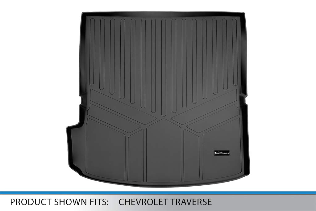 MAXLINER All Weather Custom Fit Cargo Trunk Liner Floor Mat Behind 2nd Row Black Compatible with 2018-2023 Chevrolet Traverse