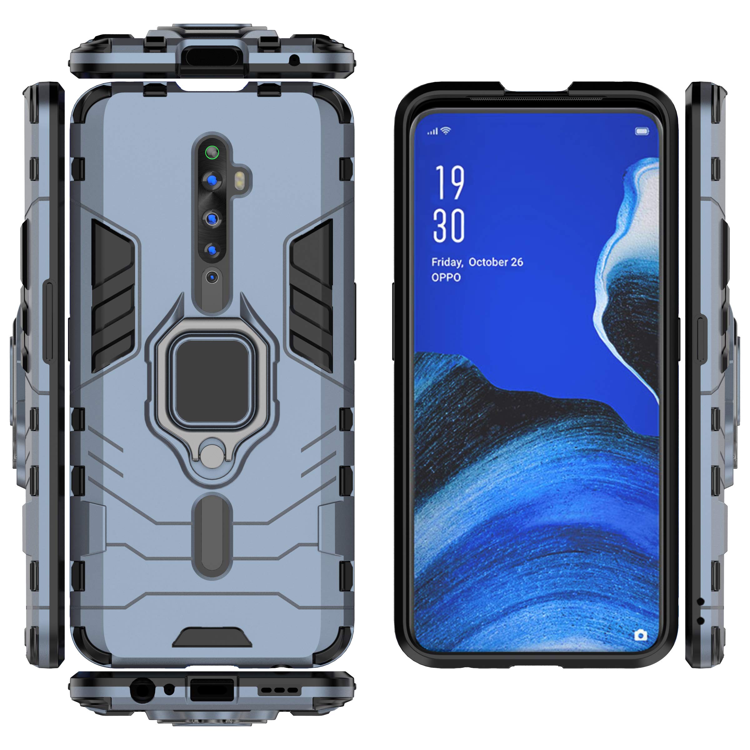 J&H Phone Case for Oppo Reno2 Z,Ring Holder Case for Oppo Reno2 Z, Finger Loop Case with 360 Degree Rotatory Ring Stand for Oppo Reno2 Z