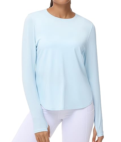 Dragon Fit Womens Lightweight Workout Shirts Slim Fit Long Sleeve Yoga Tops with Thumb Hole