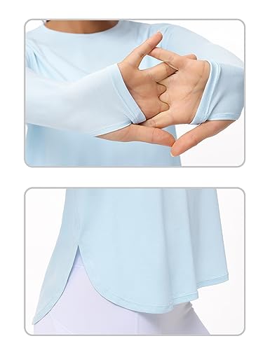 Dragon Fit Womens Lightweight Workout Shirts Slim Fit Long Sleeve Yoga Tops with Thumb Hole
