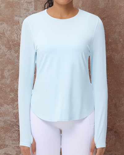Dragon Fit Womens Lightweight Workout Shirts Slim Fit Long Sleeve Yoga Tops with Thumb Hole