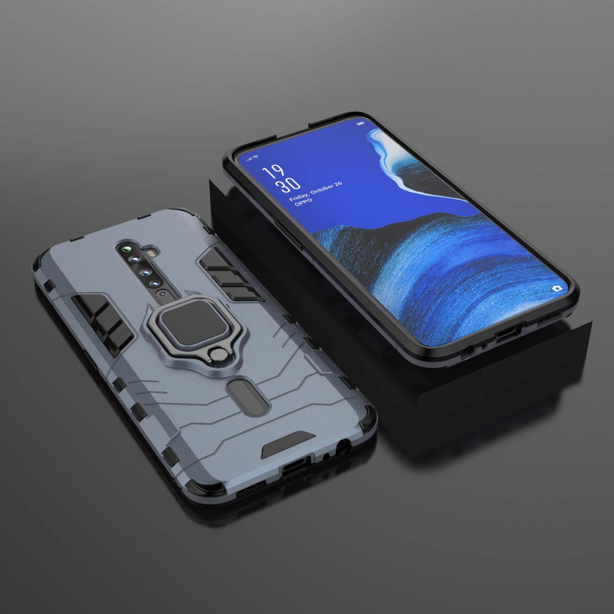 J&H Phone Case for Oppo Reno2 Z,Ring Holder Case for Oppo Reno2 Z, Finger Loop Case with 360 Degree Rotatory Ring Stand for Oppo Reno2 Z