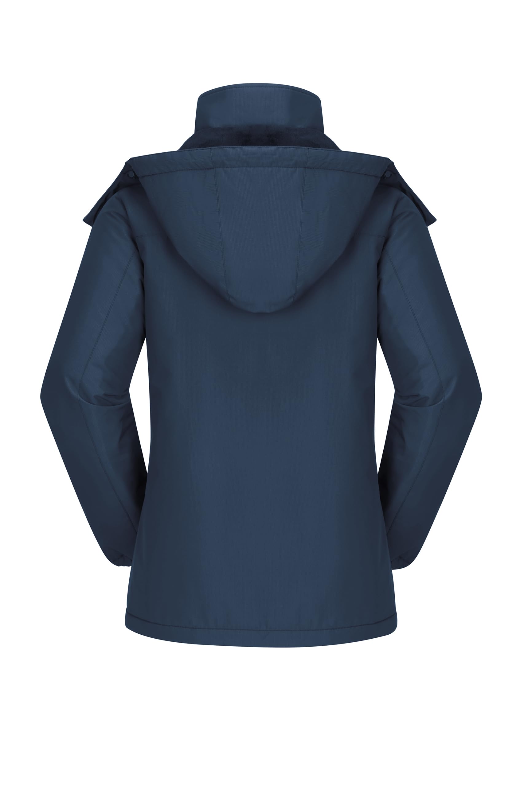 CAMEL CROWN Women's Ski Jacket Thicken Winter Snow Coat Warm Fleece Mountain Waterproof Female Jacket Hooded Windbreaker Blue 3XL