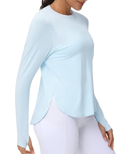 Dragon Fit Womens Lightweight Workout Shirts Slim Fit Long Sleeve Yoga Tops with Thumb Hole