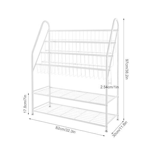 YETINGSHOP Kids Bookshelf, Large Black Bookcase, Large Capacity Books Toys Organizer (White)