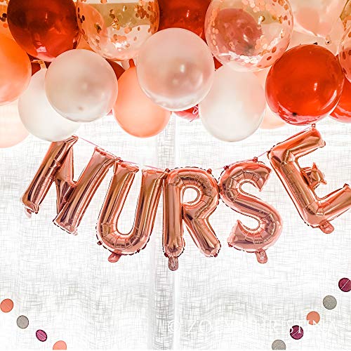 New Nurse Graduation Party Decorations, Nursing School Balloons Garland Banner Decor Party Celebration for Women, Nursing Student Grad Party
