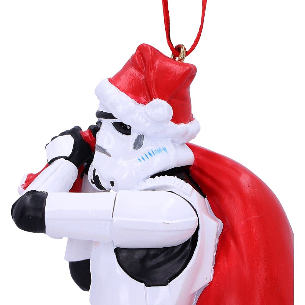 Nemesis Now Stormtrooper Santa Sack Hanging Ornament 13cm, Resin, White, Officially Licensed Stormtrooper Merchandise, Christmas Decoration, Cast in The Finest Resin, Expertly Hand-Painted